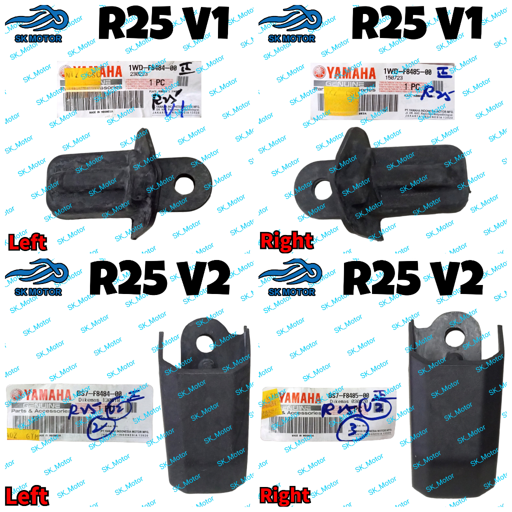 Yamaha YZF-R25 V1 V2 Original Rubber Plate Mirror Getah Cermin Left ...
