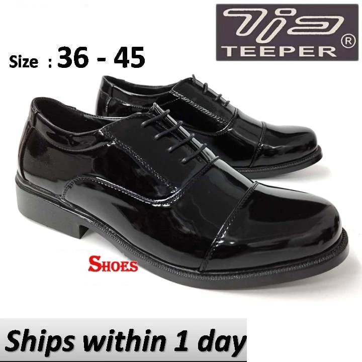(36-45) Kasut Kilat Potong PU Leather Untuk Badan Beruniform Kadet ...