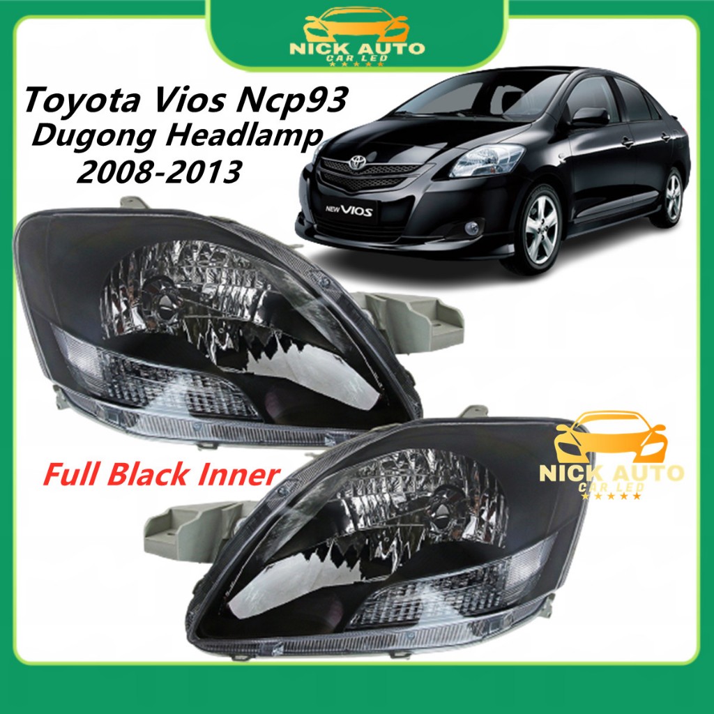 TOYOTA VIOS 2007~2012 NCP93 HEAD LAMP BLACK COLOUR AND YELLOW COLOUR ...