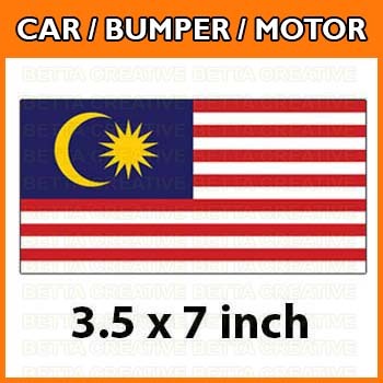 Malaysia Flag - Car Sticker / Bumper Sticker / Motor Sticker | Shopee ...