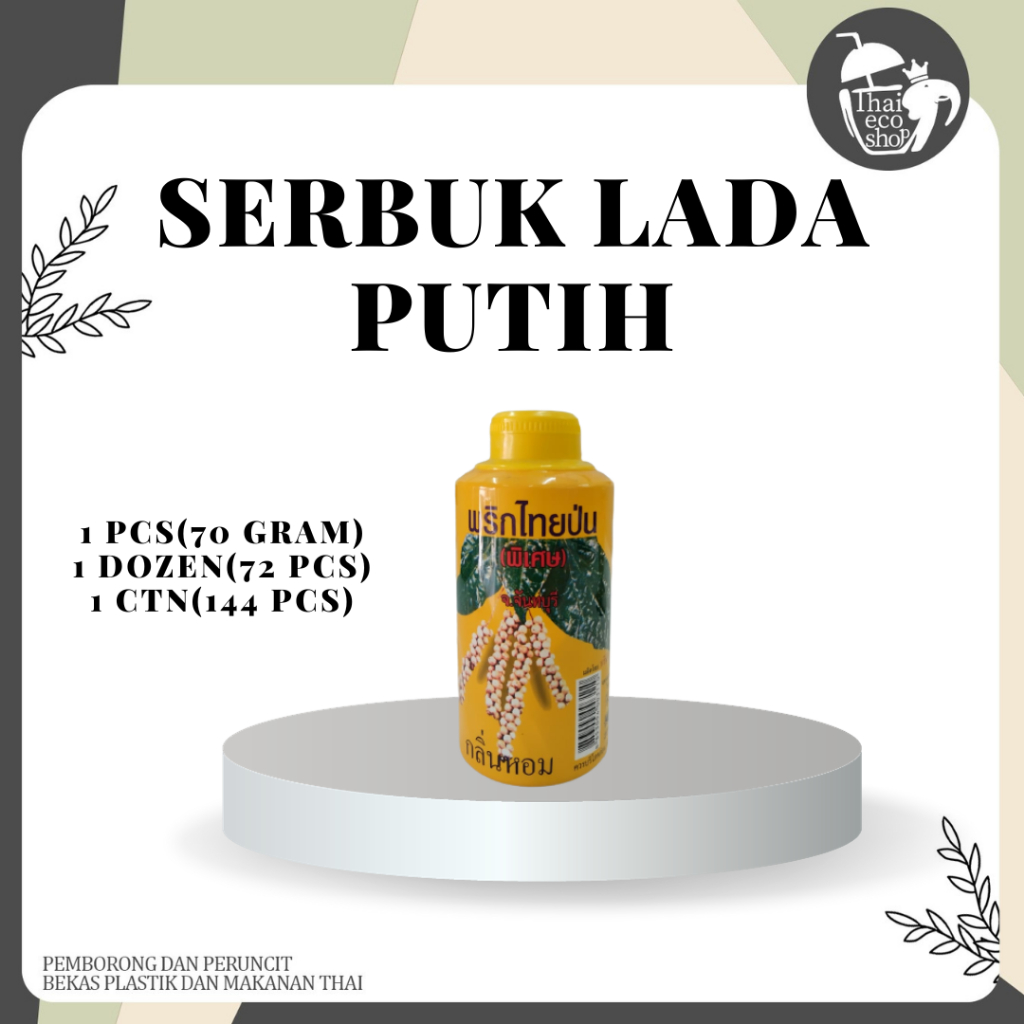 Serbuk Lada Putih White Pepper Powder Serbuk Lada Sulah Thailand (70G ...