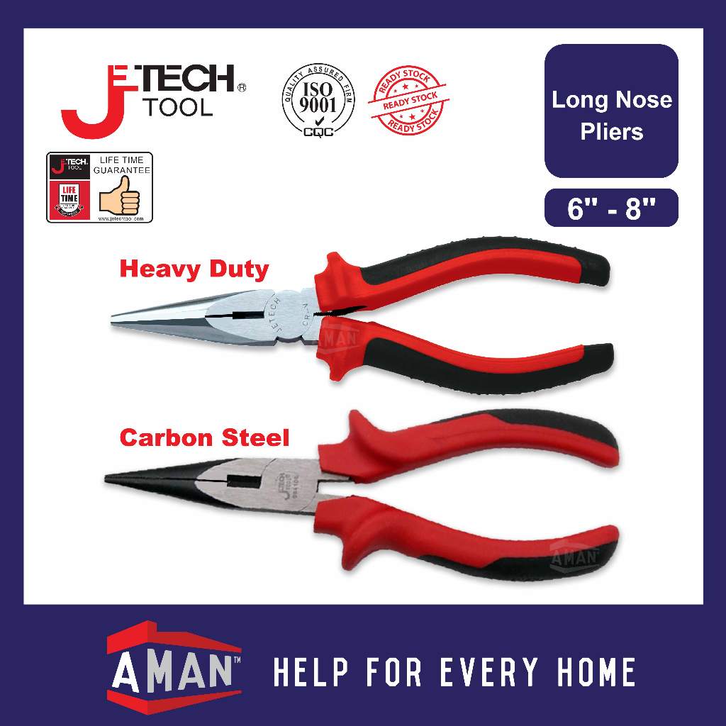 JETECH Long Nose Plier Cutter Heavy Duty Carbon Steel Hand Tools Hand ...