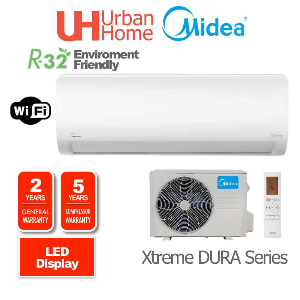 Midea AirCond R32 Xtreme DURA Non Inverter Air Conditioner WiFi Ready (1.0HP-2.5HP) MSGD-09CRN8 ...