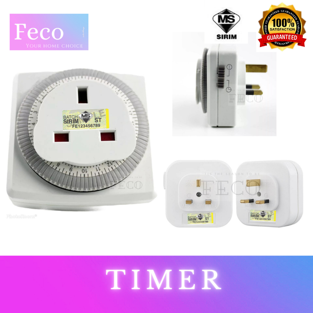 Multi Programmer Timer 13a Socket Digital Timer 24hour 0024 Sum Sirim Eurosafe Timer Switch