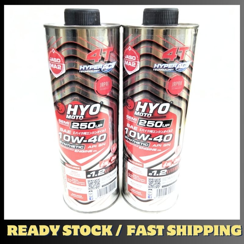 HYO ENGINE OIL 10W-40 4T (1.2 LITRE) SEMI SYNTHETIC JASO MA2 MINYAK ...