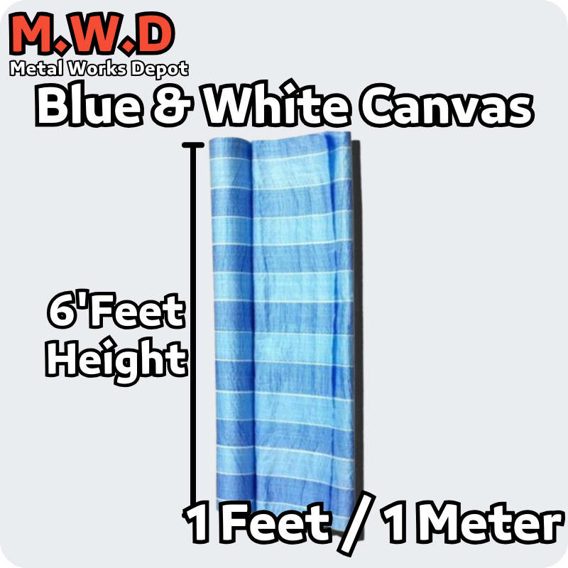 6Feet x 1Feet Tarpaulin Sheet Canvas (Blue / White) / Kanvas Biru ...