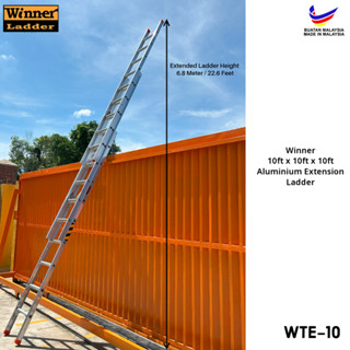 Winner 10ft x 10ft x 10ft Triple Extension Aluminium Ladder ...