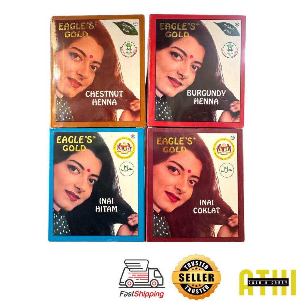 Eagle's Gold Black / Brown / Burgundy / Chestnut Henna Hair Dye Color ...