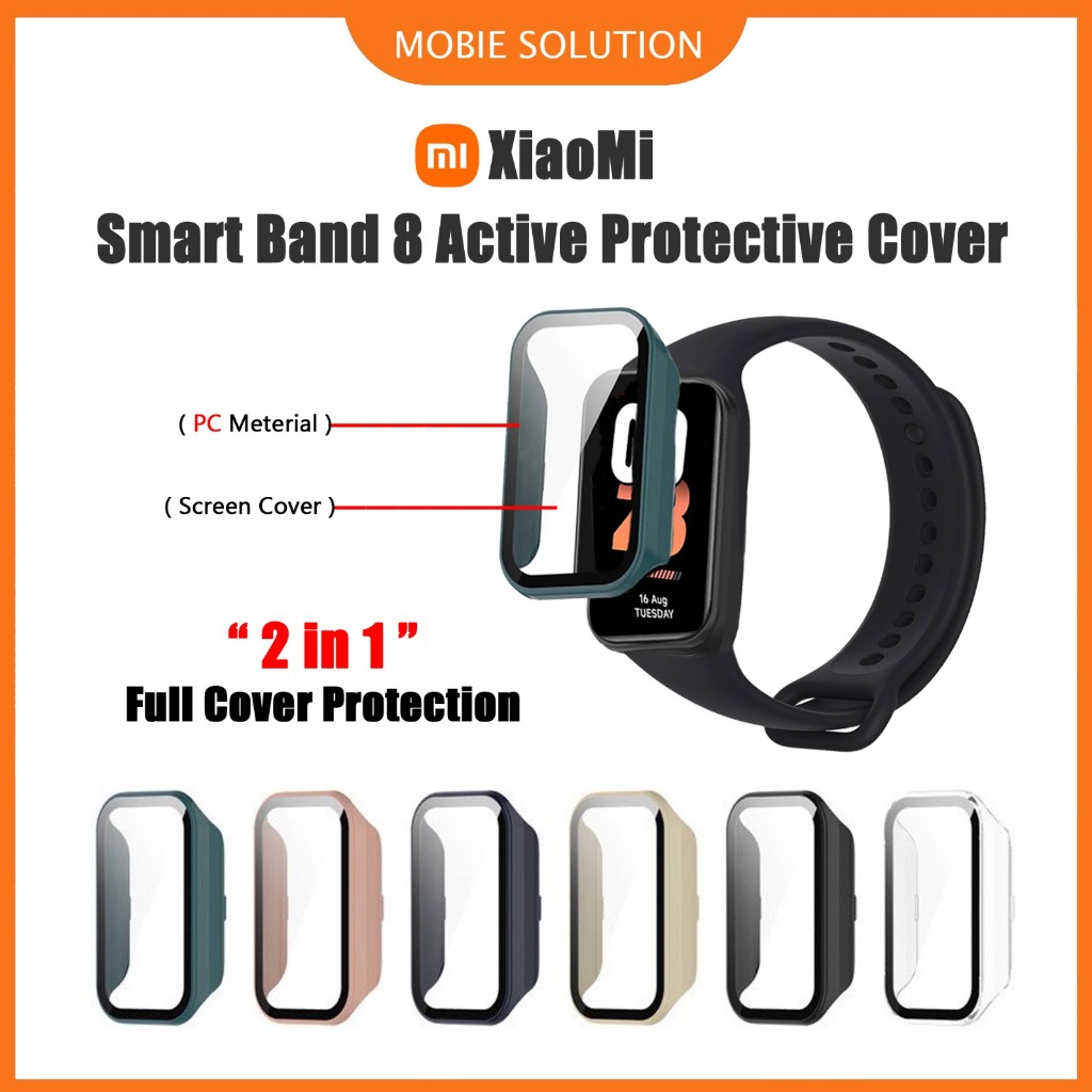 Xiaomi Smart Band 8 Active Protector Case , Screen Glass + Cove 2in1 ...