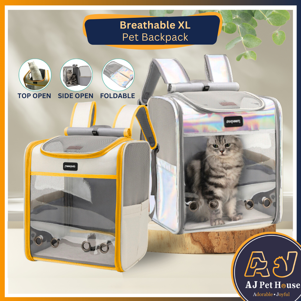 AJPET Breathable Large Cat Backpack Cat Carrier Pet Bagpack Bag Kucing ...