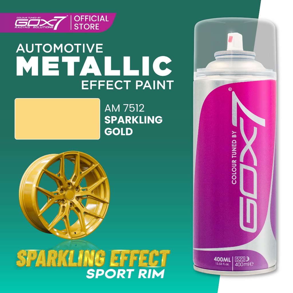 Gox7 Metallic Effect Paint Series AM7512 Sparkling Gold 400ml Aerosol ...