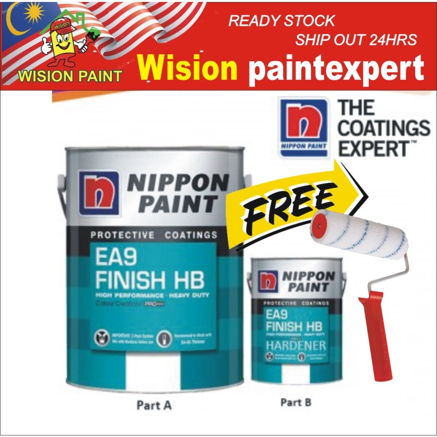 5L Nippon Paint EA9 Food Grade Expoxy Floor Paint epoxy (FREE 7" ROLLE ...