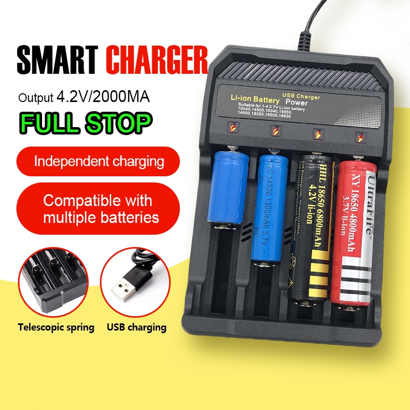 Universal Li-Ion 4 Slots Battery Charger 18650 New Smart Intelligent ...