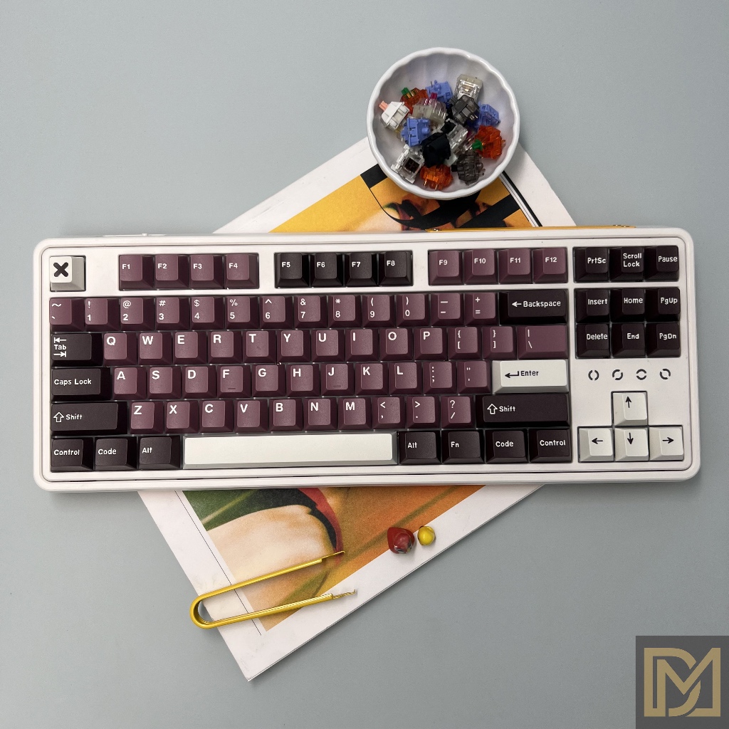 [LOCAL STOCK] Bingsu Keycap ABS Double Shot Cherry Maroon Red Keycaps ...