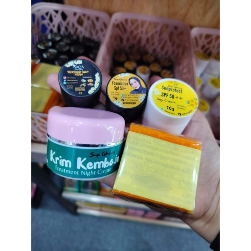 🌄KRIM KEMBOJA💗 SAKA GLOWING FOUNDATION 💗PROTECT SUNSCREEN💗SABUN OREN ...