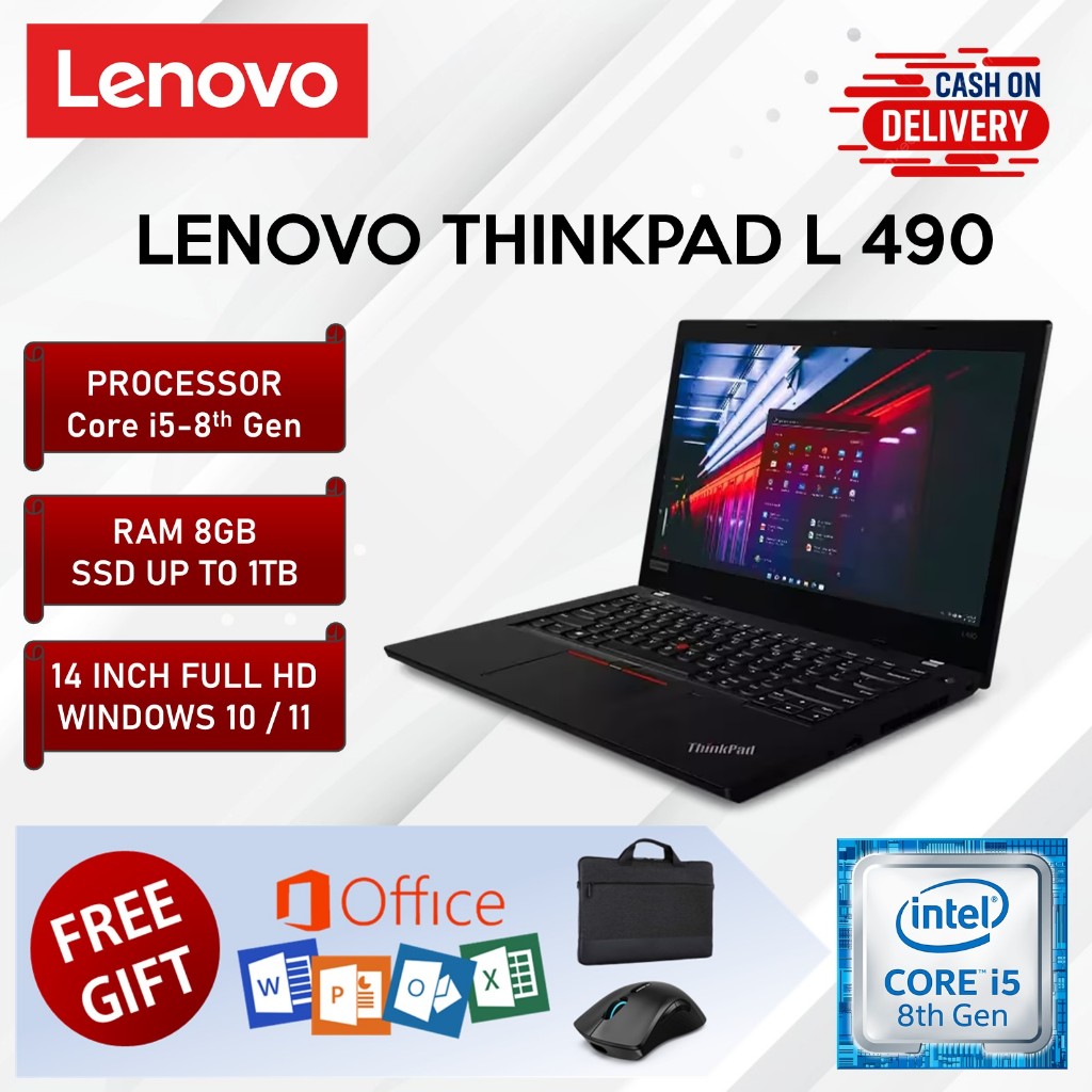 Lenovo Thinkpad L490 Laptop Core i5 8th Gen 8GB RAM 128GB 256GB 512GB ...