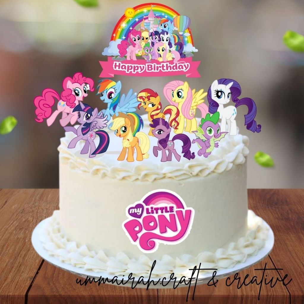 MY LITTLE PONY Cake Topper Decoration Birthday Party( Can Add Name ...