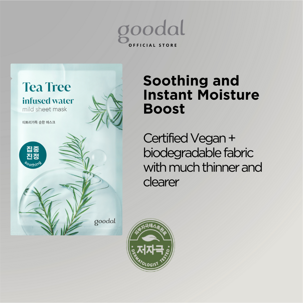 Goodal Official Tea Tree Infused Water Mild Sheet Mask (1 Pc) | Shopee ...