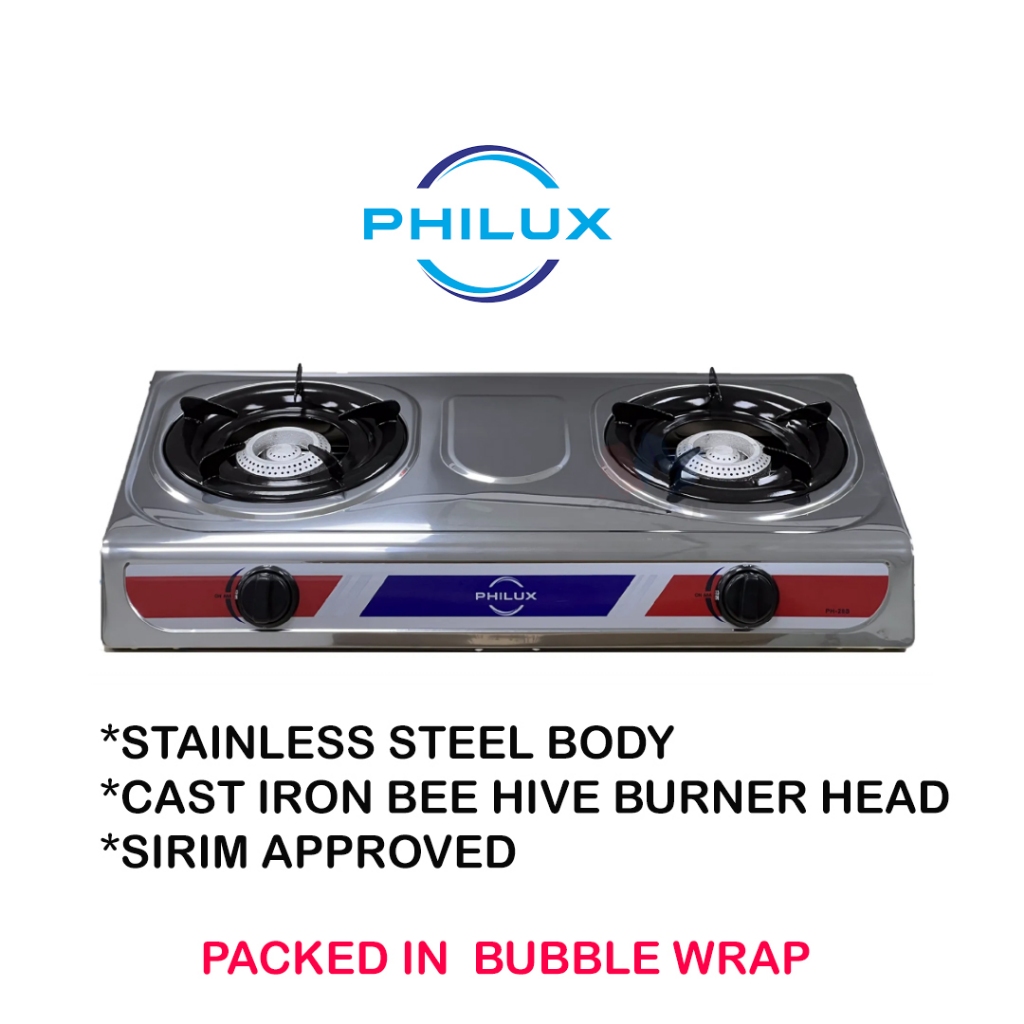 Philux Stainless Steeel 2 Burner Gas Stove PH-28S / Isonic Gas Cooker IGB-001 / Panalux Gas ...