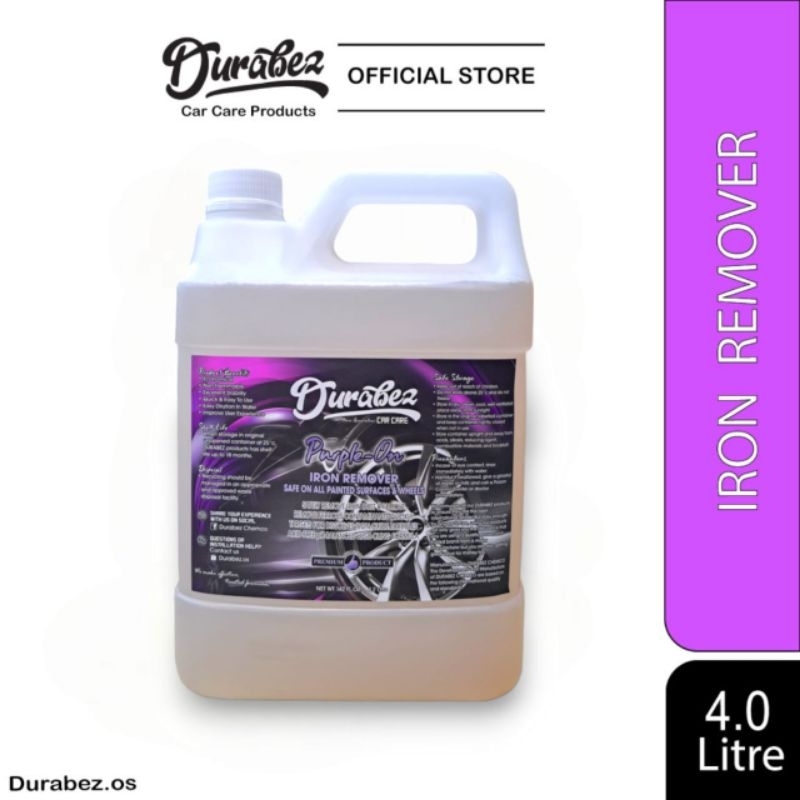 DURABEZ Purple-On Iron Remover (4Litre) 142Fl.Oz / Wheels Cleaner ...