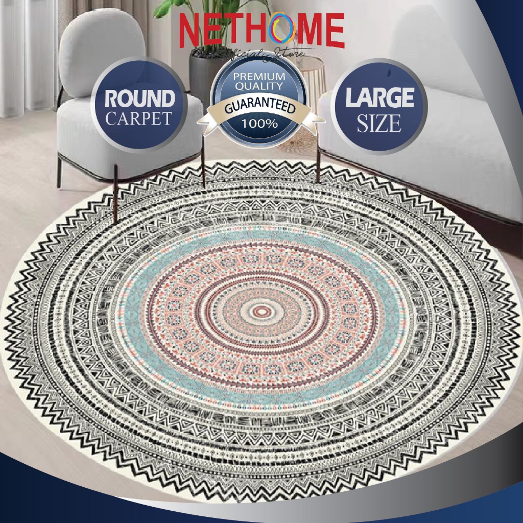 CARPET ROUND VELVET LARGE SIZE / KARPET BULAT BESAR READY STOCK IN ...