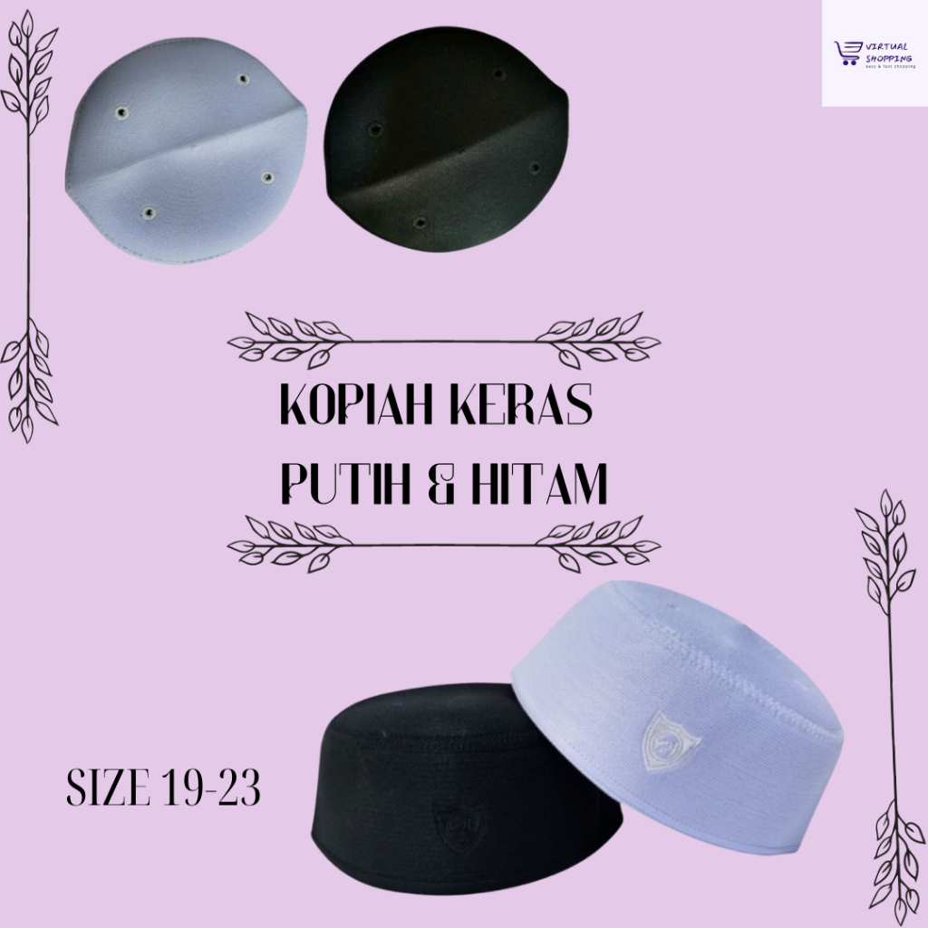 Kopiah Keras Putih / Hitam Kopiah Sekolah Pakaian Tradisional Melayu ...