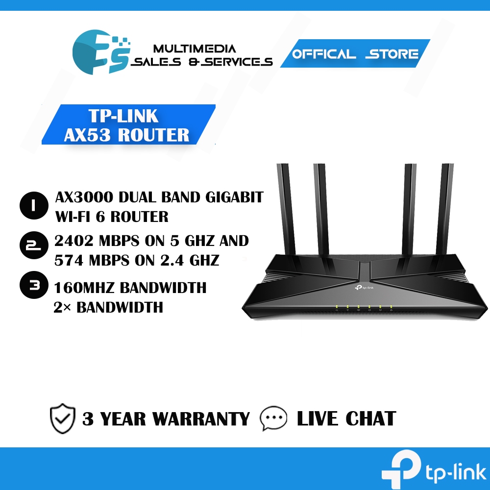 Tp-Link AX53 AX3000 Dual Band Gigabit Wi-Fi 6 Router | Shopee Malaysia