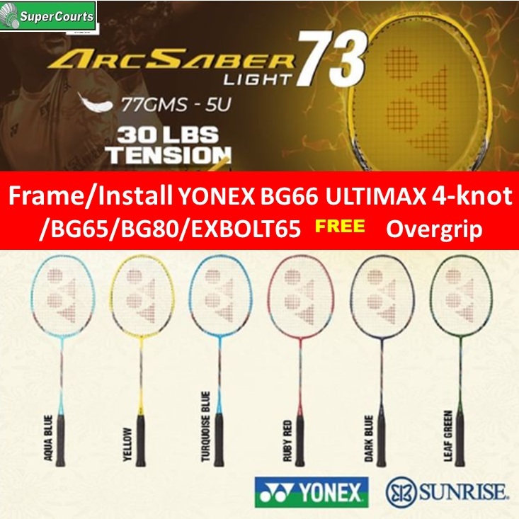 【ORIGINAL】Yonex Arcsaber 73 Light【UNSTRUNG FREE BG5/FREE INSTALL YONEX STRING 4-knot + OVERGRIP ...