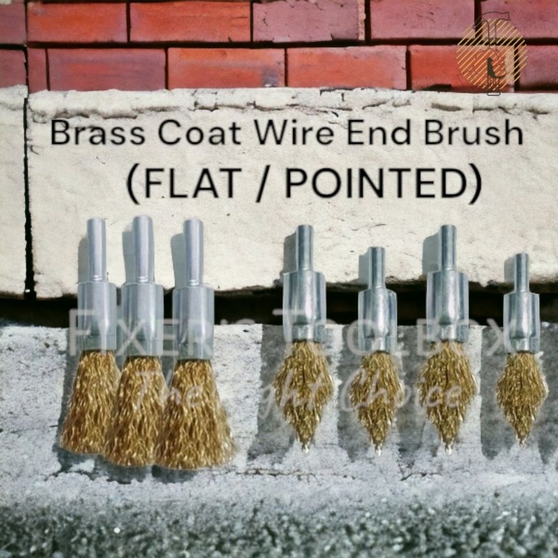 BRASS COATED WIRE FLAT POINTED END BRUSH PAINT REMOVAL SANDING GRINDING ...