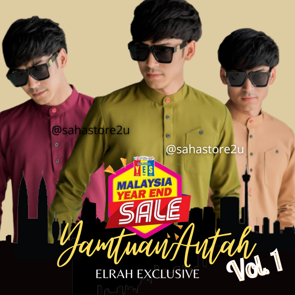 Kurta Yamtuan Antah Vol1 Elrah Exclusive BAJU RAYA Maroon Black Olive ...