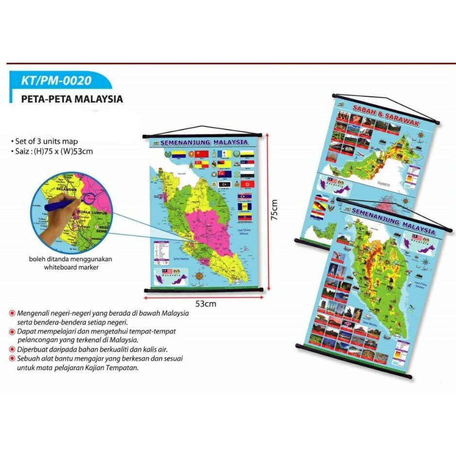 PETA-PETA MALAYSIA MAP KT/PM-0020 | Shopee Malaysia