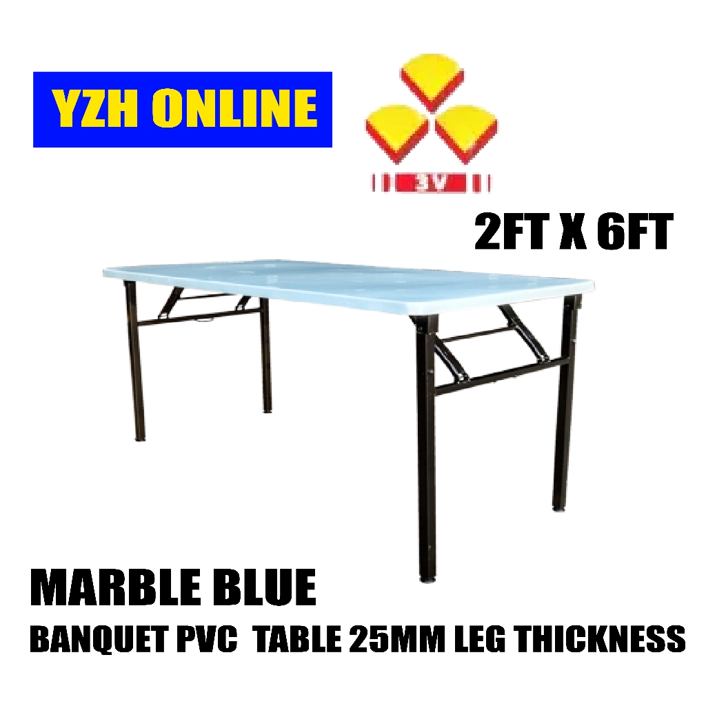 3V Heavy Duty Laminated Wood / PVC Top Banquet Table FoldingTable Meja ...