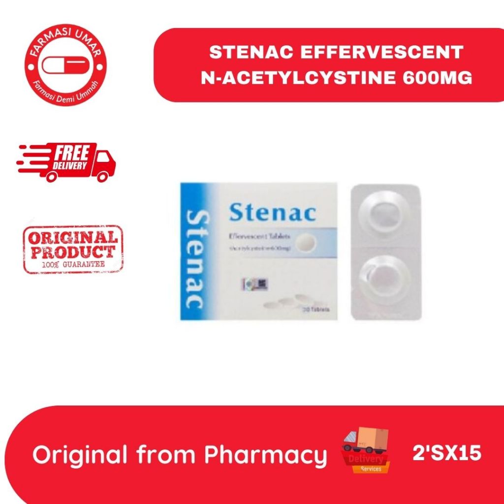 NAC STENAC EFFERVESCENT N-acetylceisteine Cair Kahak Pekat (1 BOX ...