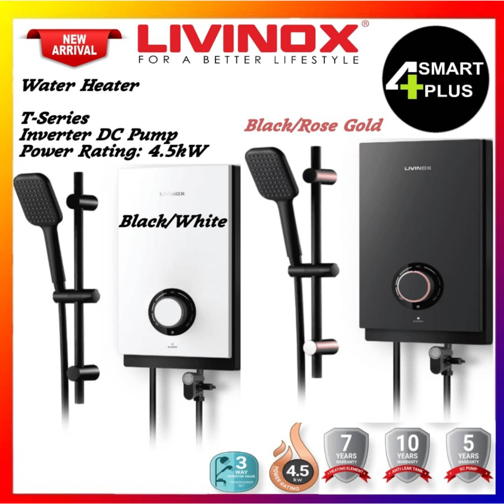Livinox LWH-TS-DC-MB Water Heater / DC PUMP / HAND SHOWER / Matt Black ...
