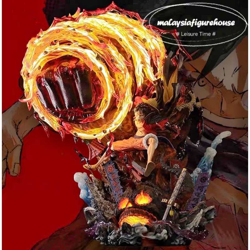 🔥READY STOCK🔥69CM ONE PIECE MANQI GEAR THREE FIRE HAND LUFFY LIGHT UP ...