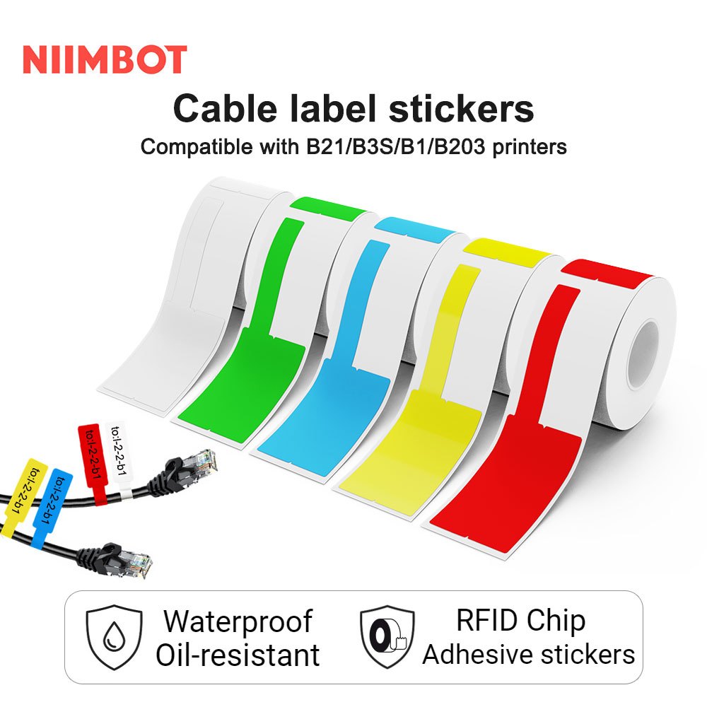 NIIMBOT B21/B3S/B1 Wire and Cable Label Paper Communication Network ...