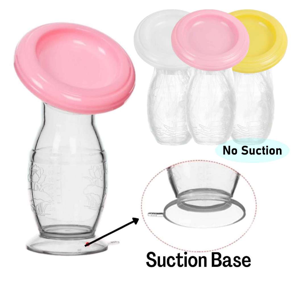 (Suction Base UPGRADED) Silicone Manual Breastmilk Collector with ...