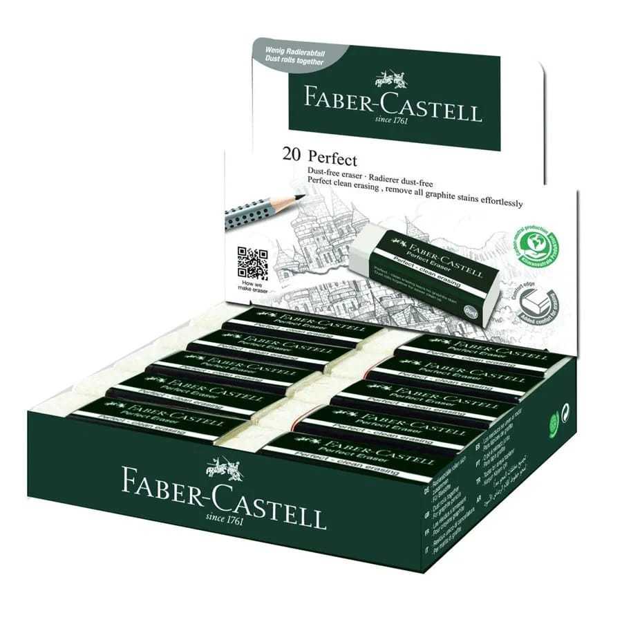 FABER-CASTELL DUST-FREE ERASER ( 188552-20PCS / 188548-30PCS ) BOX ...