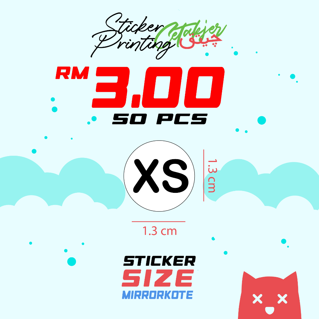 Sticker Label Saiz Baju XS, S, M, L dan XL (PUTIH) | Shopee Malaysia