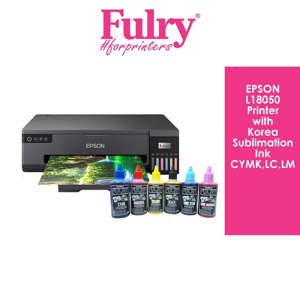 Epson Printer L18050 with Sublimation Ink CMYK, LC, LM (6 Colour) A3 ...