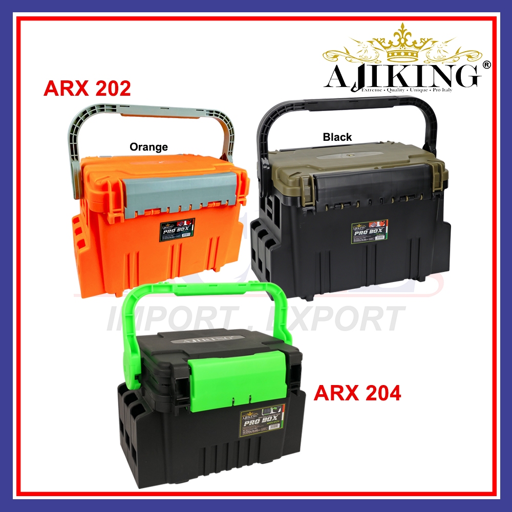 Ajiking Pro Box ARX 202 ARX 204 Lure Tackle Box Storage for Fishing ...