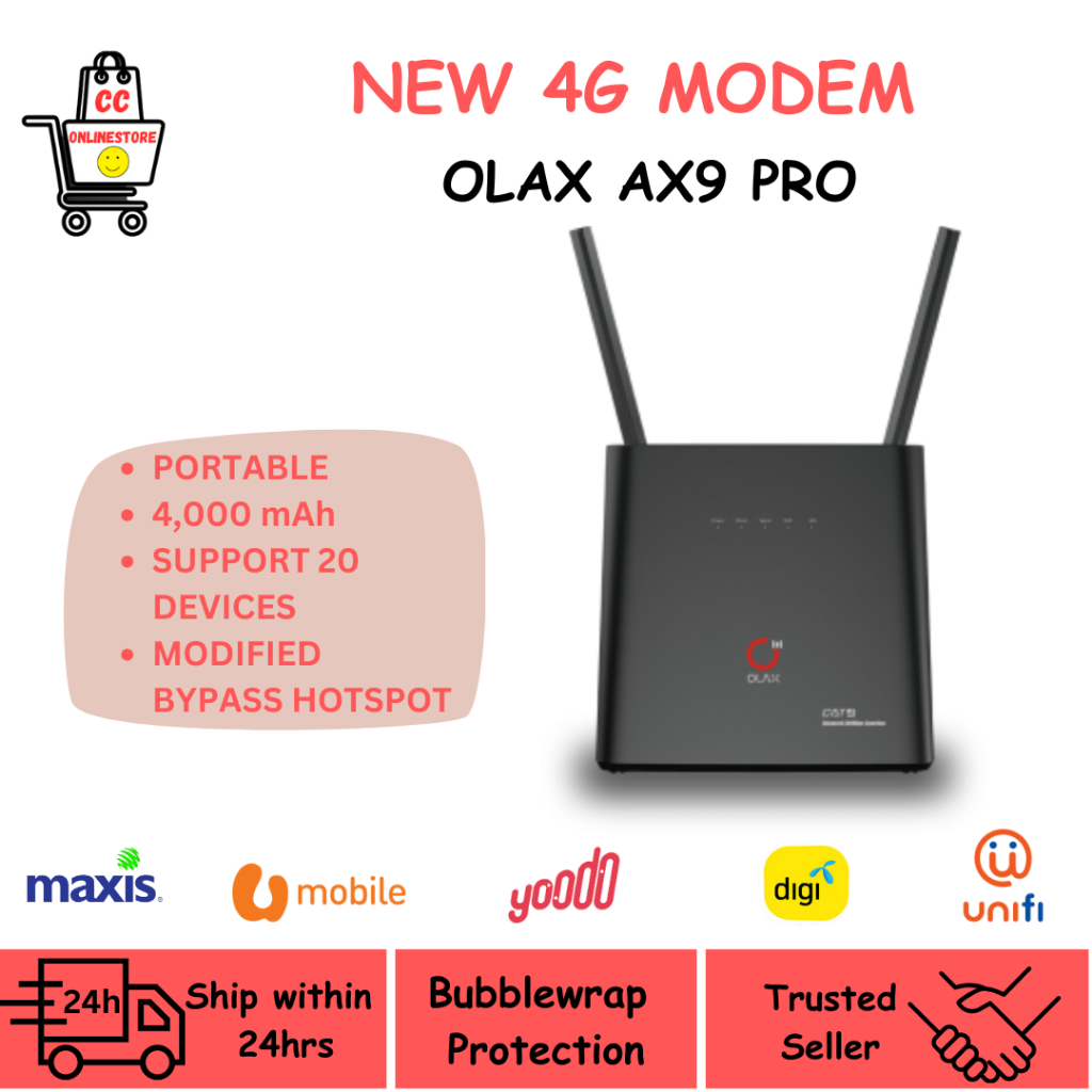 NEW 4G WIFI ROUTER | OLAX AX9 PRO | 300Mbps with 4000mAh BATTERY ...