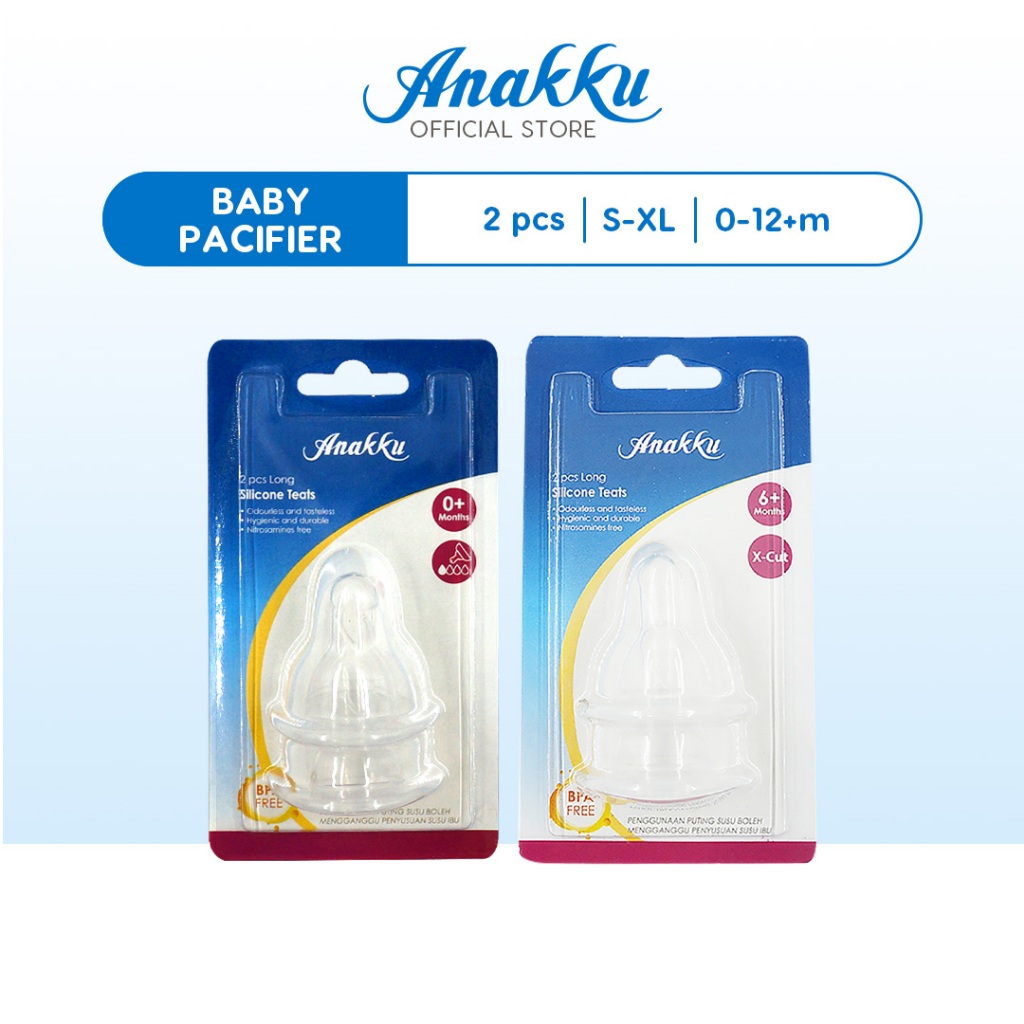 Anakku Standard Slim Neck Teat Long Silicone Teats BPA Free Puting ...