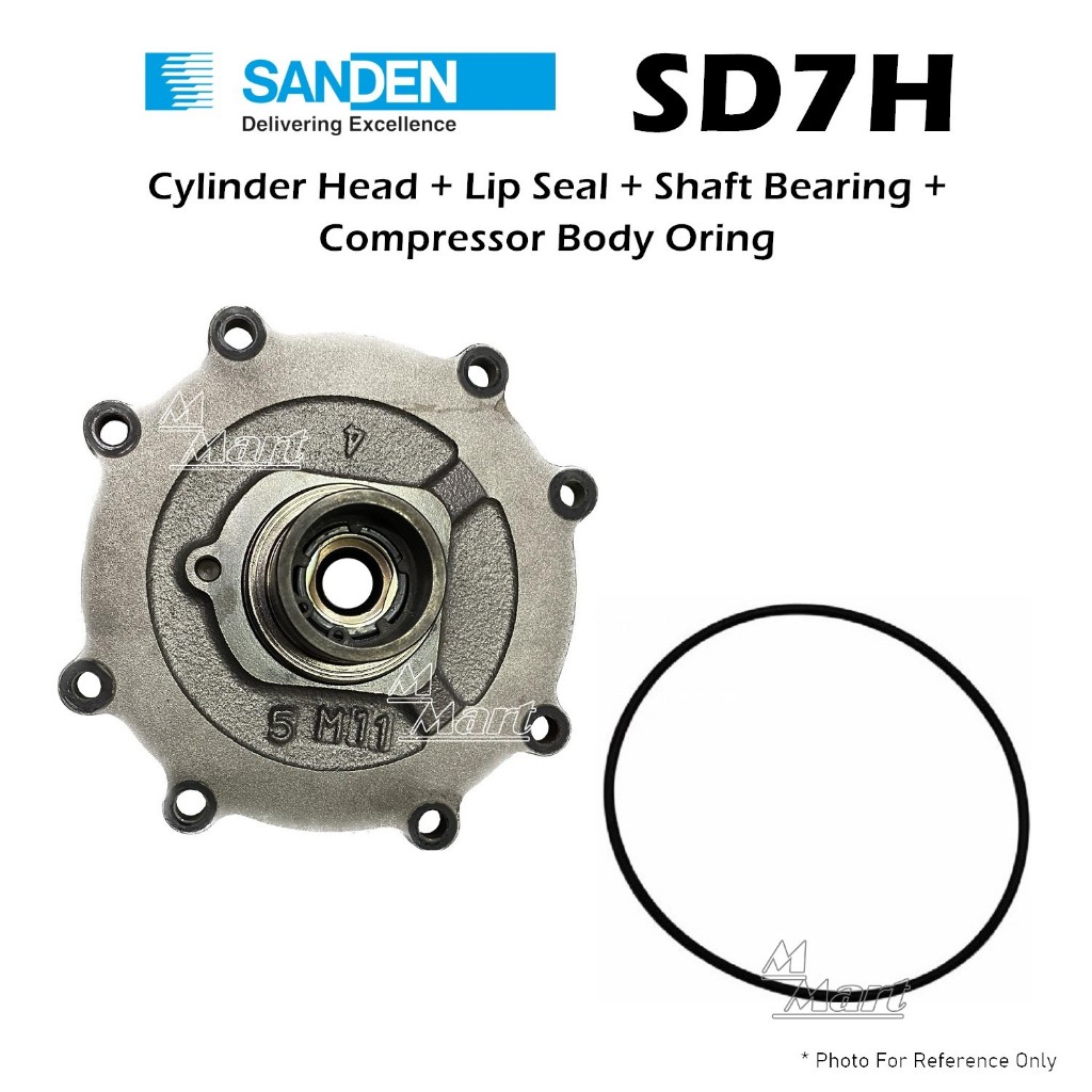 Sanden 7H Air Cond Compressor Cylinder Head With Lip Seal Shaft Bearing ...