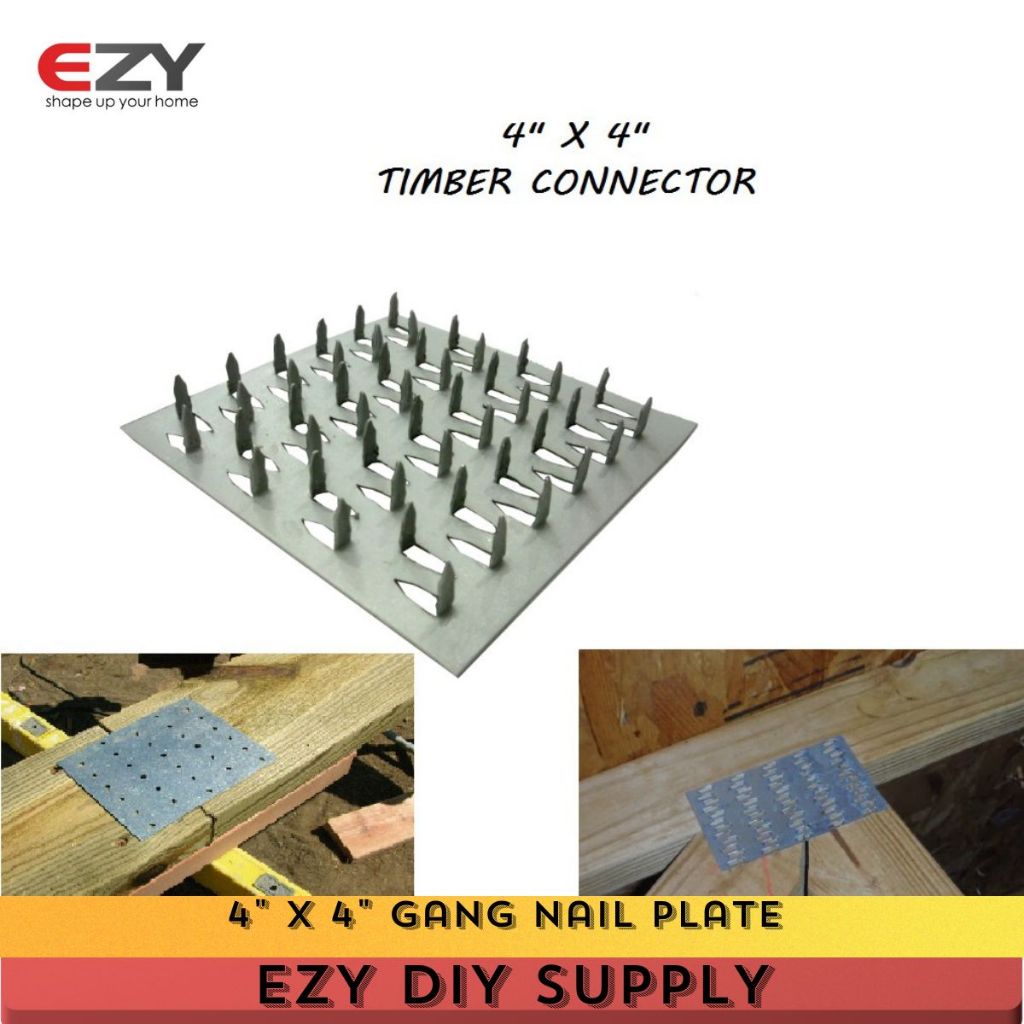 (1PCS) 4" x 4" Gang Nail Plate / Timber Connector | Shopee Malaysia