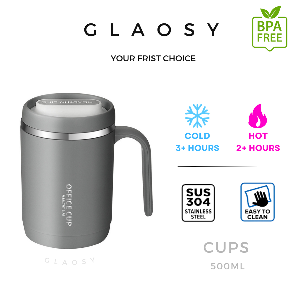 500ML Double Stainless Steel Cup 304 Thermos Cup Water Bottle Tumbler ...