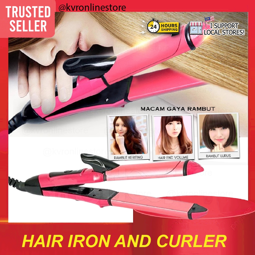 NOVA/ROOT 2 in 1 Hair Beauty Iron Straightener & Curler/Pelurus dan Kerinting Rambut | Shopee ...