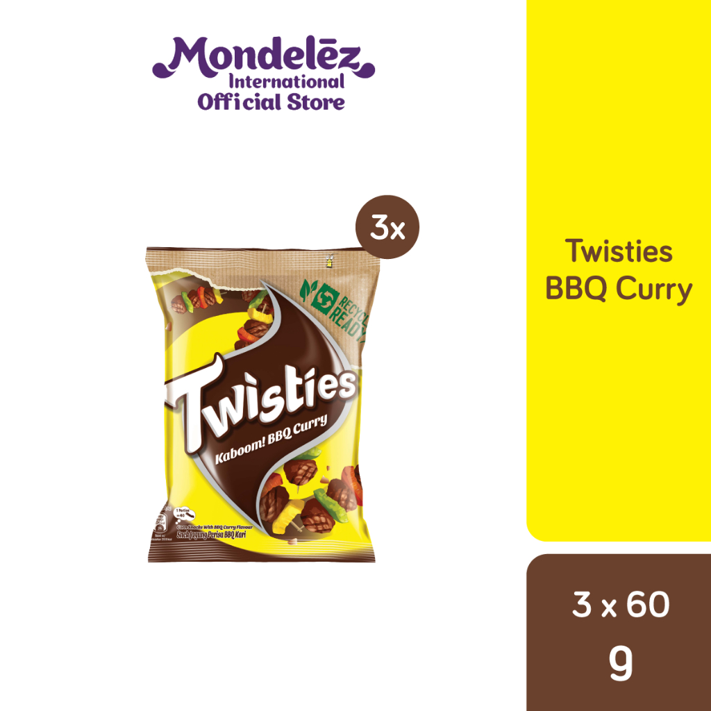 [Bundle of 3] Chicken Twisties Corn Snacks - Assorted Variations (60g ...