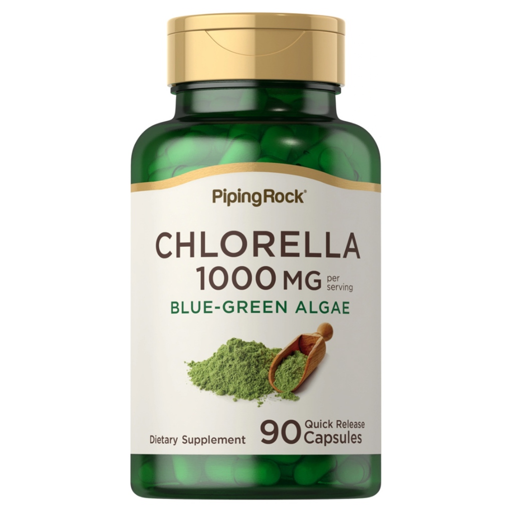 Chlorella Broken Cell Wall Blue-Green Algae, 1000 mg (per serving), 90 ...