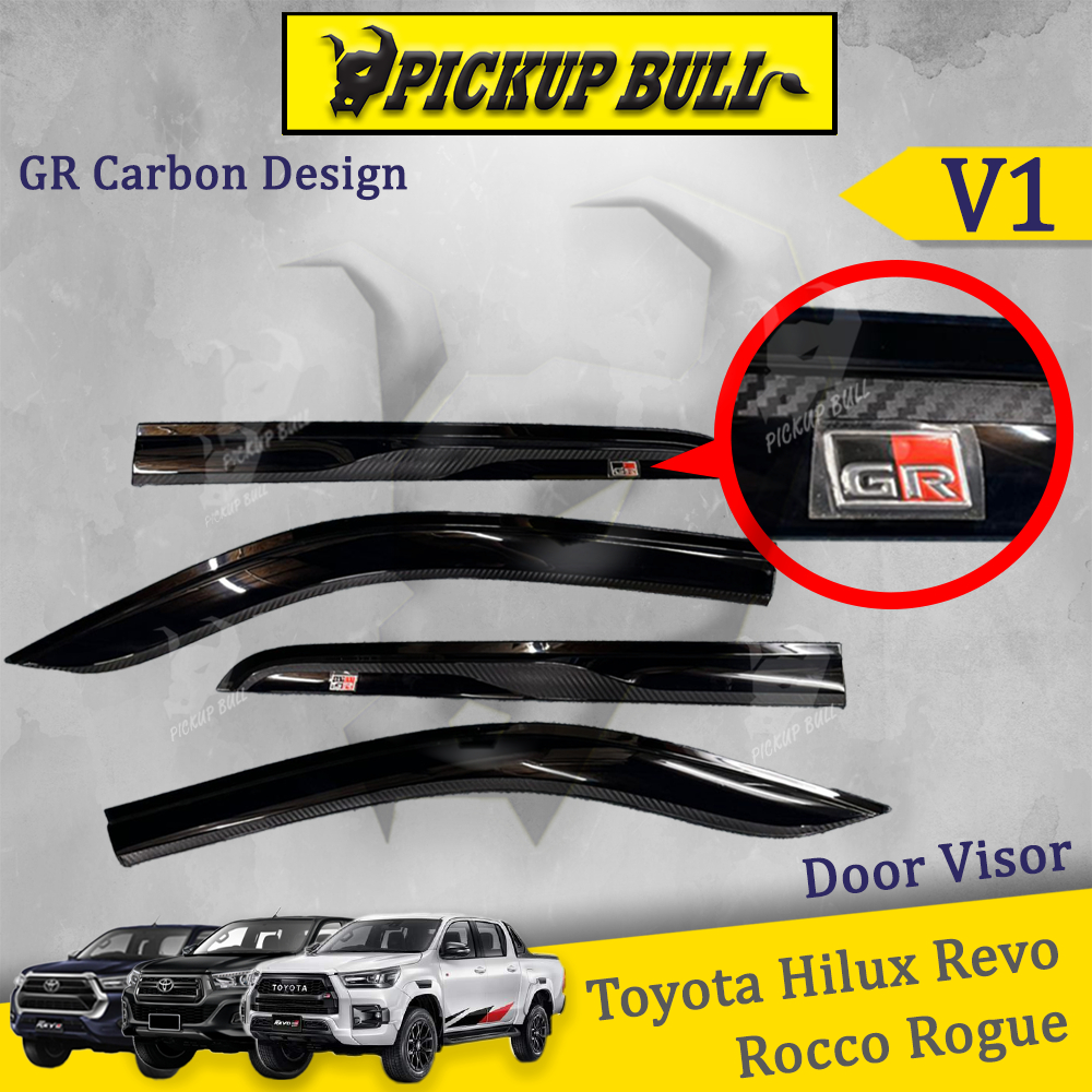 Toyota Hilux Revo Rocco Rogue GR Doors Visor Carbon Hilux GR Window ...
